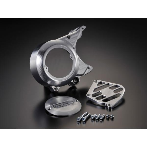 【G-craft(ジークラフト)】 【4522285371249】 37124 アルミビレットジェネレーターカバー総削りのジェネレーターカバーです。フライホイール部は6V車のようにふたが取り外せるようになっています。またシフトガイドが一体に...