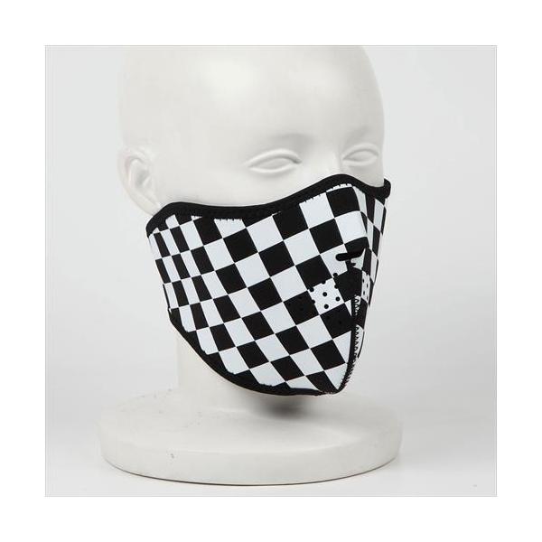 定形外 RIDEZ　ライズ  【4527625099449】 NEO FACEMASK RFM05 CHECKER WH ハーフフェイスマスク チェッカー ホワイトNEO FACEMASK顔の形に立体裁断されたネオプレンハーフマスク。ウェッ...