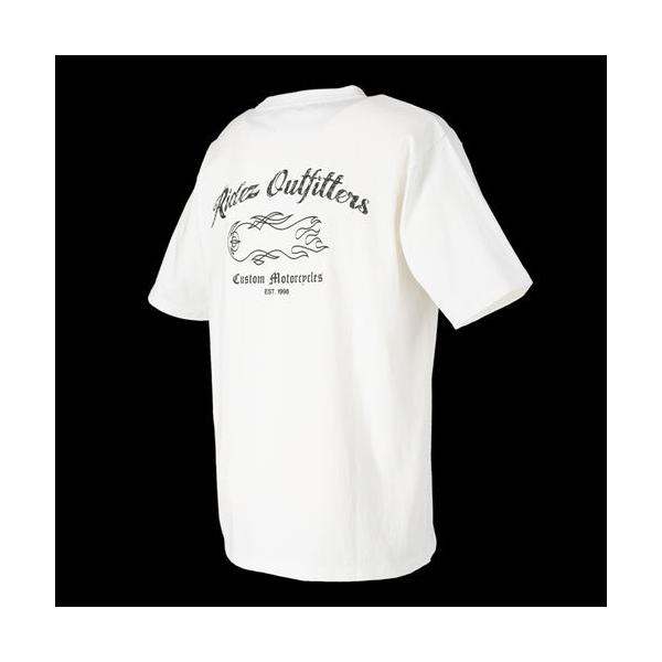RIDEZ　ライズ  【4527625113817】 RIDEZ FLAME LINE TEE WH L RD7001　Tシャツ　ホワイト　LサイズRIDEZのモーターサイクルTシャツが新たにラインナップ！しっかりめのボディでヨレにくいデイ...