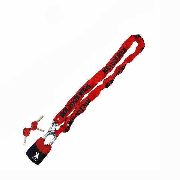 ミスターロックマン MLCLS ストロング8チェン 8x1500 RD 商品コード： 7701MLCLS81500RD 八の字施錠で便利なストロング8シリーズに、新たにひと回り小さいシリーズが仲間入り。太さ8ミリのチェーンを採用したライトモ...