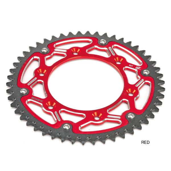 軽量化とロングライフをもたらす、高性能スプロケット高強度鋼製ET-RG45をCNC製造。歯の根元に溝が両側に作られていて泥の除去に優れます。肉抜き加工を施すことにより軽量化。スチール製の歯とコアをアルミで組み合わることにより、回転質量を軽減...