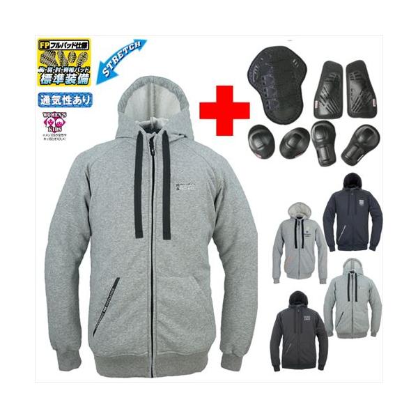【便利なプロテクターセット】程よい通気性があり風合いのよいコットンパイルのライディングパーカーストレッチする生地は軽くてしなやかで、ハードパッドフル装備で安全安心。【 セット内容 】・RR1003 ラフライドZIPパーカー・RR10095 ...