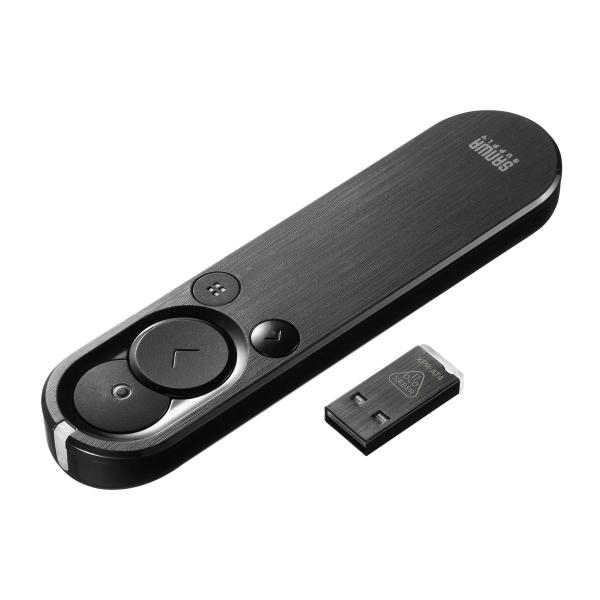 【お取り寄せ商品(納期は別途回答)】【送料無料(北海道・沖縄・離島など除く)】周辺機器サンワサプライ2WAYプレゼンター(グリーンレーザー・マウス操作サブコード:MAWPR15BK