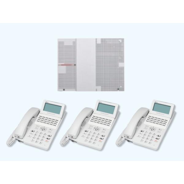 設置工事付き　NTT αN1S スター主装置  24ボタン標準スター電話機 3台セット