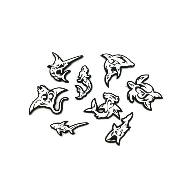 SPECTALia 大人気の８つの海の生物 PVCパッチシリーズ。大きさが控えめなので、隙間にピッタリ。コンプリートで貼ってもかっこいい。いたずら書きで描いたマーメイドの完成度が高かったので、ついでに商品化したのは内緒だよ。【大きさ】ハンマ...