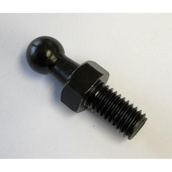 ダンパー取付用のスタッドボルトです。直径１０ｍｍのボールになります。ネジ部はＭ８-1.25で首上の高さ(ナット下部からボール頭頂部まで)が、21mm 、首下長さ（ボルトねじ部分）が14ｍｍです。価格は１個の値段です。こちらは通常在庫品です。