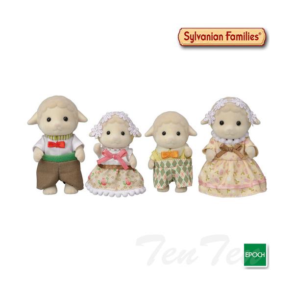 メーカー希望小売価格3,900円(10%税込時)【 即納品 】(即納品のみ同梱可。)シルバニアファミリーヒツジファミリーもこもこの毛のヒツジファミリーです。お父さん、お母さん、男の子、女の子の４にんセットです。お母さん、女の子はヘッドドレス...