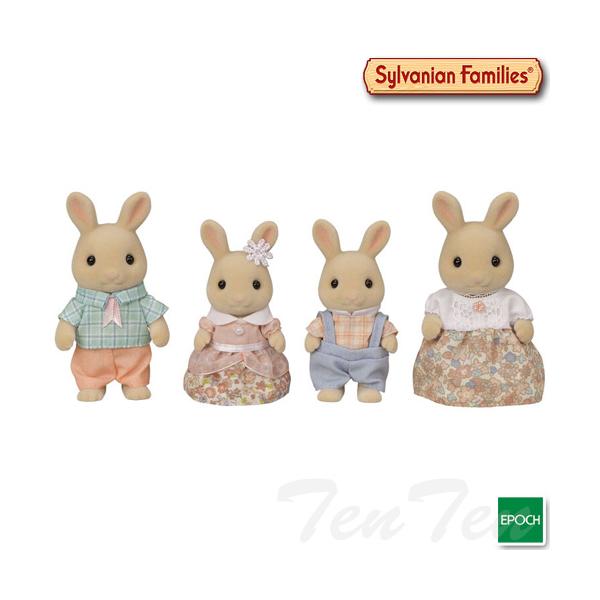 メーカー希望小売価格3,700円(10%税込時)【 即納品 】(即納品のみ同梱可。)シルバニアファミリーみるくウサギファミリーピンクとブルーのさわやかなお洋服を着たみるくウサギファミリーです。お父さん、お母さん、男の子、女の子の４にんセット...