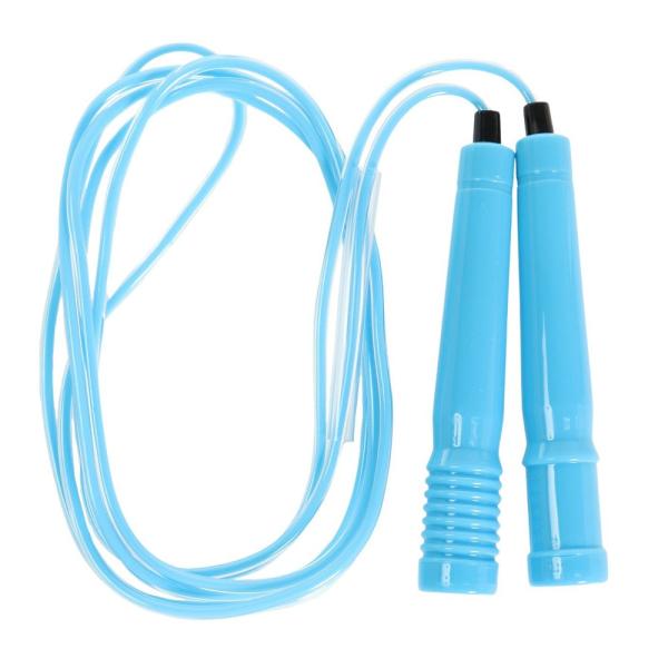 デビカ/なわとびの達人 103574 BL トレーニング ダイエット●素材:【ロープ・保護チューブ】PVC 【グリップ】PP 【おもり】スチール/PVC 【回転パーツ】PE 【なまえシール】紙●日本製●サイズ:全長2m70cm●特徴・Wウエ...