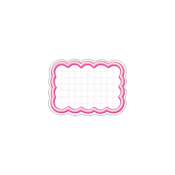 プクッとした枠デザインがかわいい、抜き型カード。記入しやすい方眼アミ目入です。＜仕様＞●品番：16-4086●品名：抜型カード　立体枠　雲型　￥なし●包装形態：50枚袋入×5冊箱入　●サイズ：縦43mm×横60mm、アミ目-5mm●材質：ア...