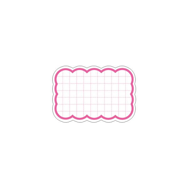 記入しやすい方眼アミ目入です。＜仕様＞●品番：16-4153●品名：抜型カード　波四角　中　ピンク●包装形態：50枚袋入×5冊箱入　●サイズ：縦60mm×横90mm、アミ目-7.5mm●材質：アイボリー紙(260g/m2)●片面柄(印刷)　...