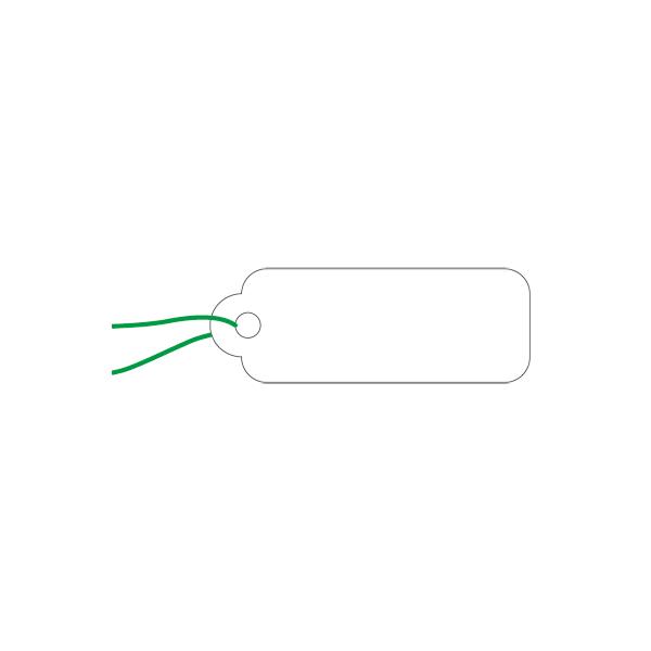 ＜仕様＞●品番：18-150●品名：提札　長型　小物用　白無地●包装形態：1,000枚箱入●サイズ：縦9mm×横25mm、紐-長さ約60mm●材質：アイボリー紙（308g/m2）●緑絹糸使用【ササガワ】