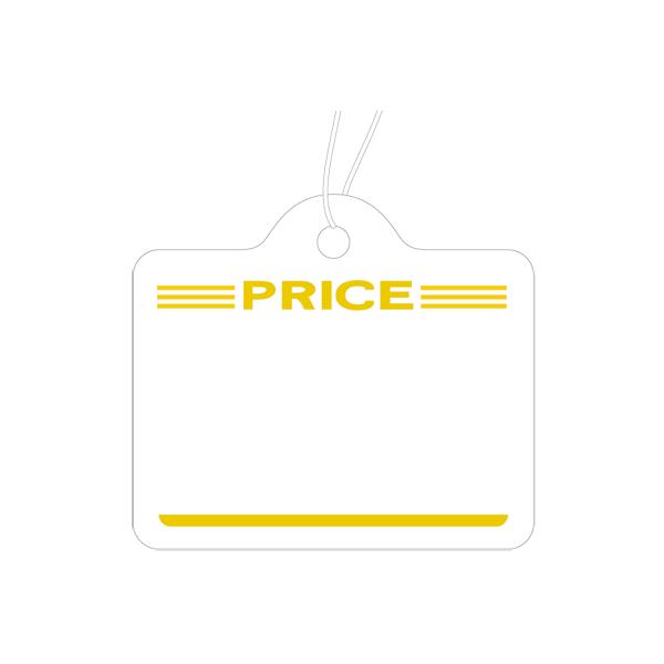 ＜仕様＞●品番：18-1922●品名：提札　カバン型　金箔　PRICE●包装形態：500枚箱入●サイズ：縦27mm×横31mm、紐-長さ約75mm●材質：アイボリー紙（420g/m2）●人絹糸(白)使用●金箔押印刷●片面柄(印刷)【ササガワ】