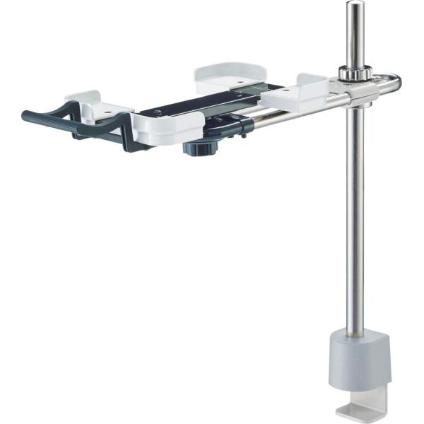 F型は各種サイズの電話機に自由自在にお使いいただけるフリータイプの電話機台です。＜仕様＞●品名：電話機台●質量：1.9kg●耐荷重：2kgまで●受台：140〜180×220〜280mm　●クランプ厚：20〜40mm●天板出しろ：30mm以上...