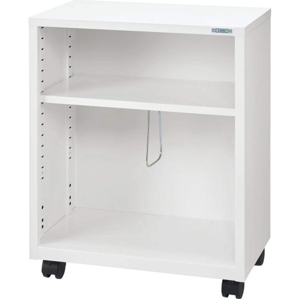 ＜仕様＞●品名：デスクアンダーラック●製品寸法：W 500 × D 300 × H 610 mm●製品質量：8700g●色：ホワイト●可動棚板1枚・ブックサポーター1本付　●本体：スチール・メラミン焼付塗装（ライトグレー）　●φ50mmキャ...