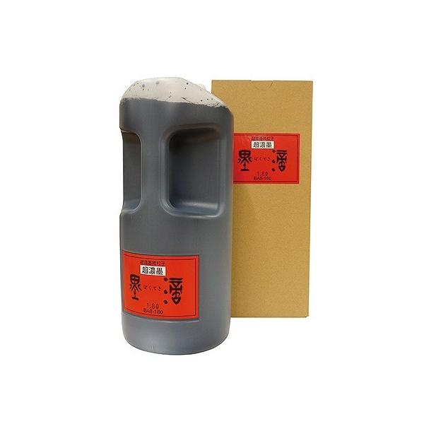 一般書道用液従来の濃墨より一層ねばりがあり、力強い立体感が得られます。＜仕様＞●商品名：超濃墨墨滴●色・型：1.8L●商品サイズ：111×268×123mm【呉竹】