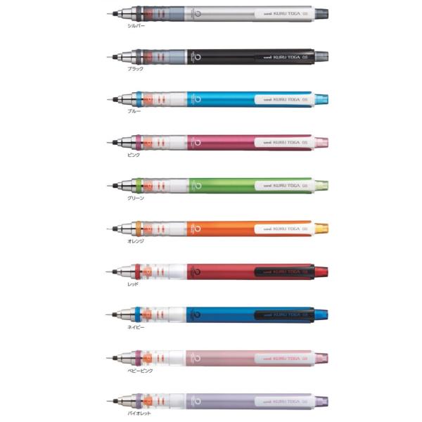 クルトガ　スタンダードモデル芯が均一に磨耗してトガり続けます。ずっと細い文字を書き続けられるので、ノートもすっきりします。＜仕様＞●芯径：0.5mm●機構：ノック式、クルトガエンジン搭載●軸仕上：PC樹脂+転写印刷●シャープ消しゴム：Ｓ●サ...