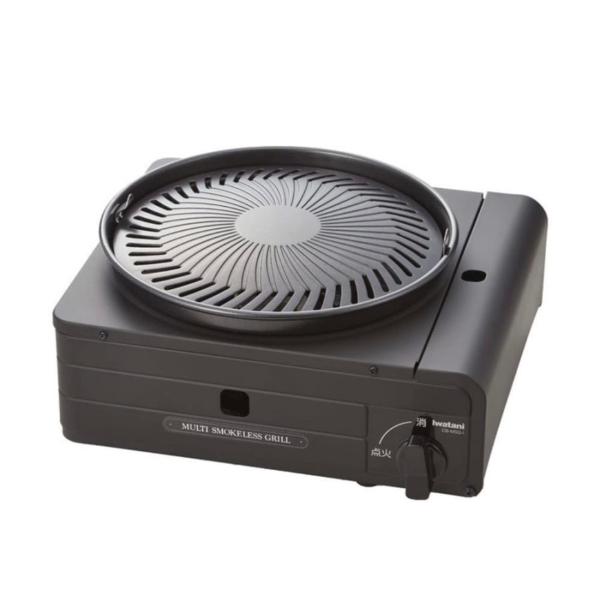 煙の少ない焼肉グリル！プレートをかえて、たこ焼きも楽しめます。　　　《煙を抑える仕組み》●プレートの温度を高温化させないことで脂の煙火を抑えます！バーナーと焼き面の間に適度に熱がこもる構造により、焼き面をいつでも約210〜250℃にコントロ...