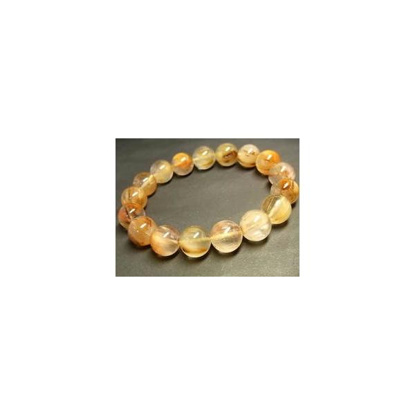 パワーストーン 天然石 ルチルクォーツ ブレスレット 限定1点 送料無料 ルチル水晶 開運 金運　 ★サイズ：玉直径約14ｍｍ 腕回り約19.2ｃｍ 重さ約60ｇ★商品状態：天然形成のオレンジ色のラビットヘアルチルが透明度が高い水晶の中にび...