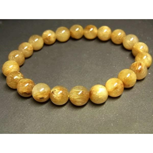 パワーストーン 天然石 ルチルクォーツ ブレスレット 限定1点 水晶 開運 金運　 ★サイズ：玉直径約8.5〜9ｍｍ 腕回り約15.8ｃｍ 重さ約20ｇ★商品状態：濃密な天然形成のタイチンルチルがびっしり入っており、品質が高い開運美品です！...