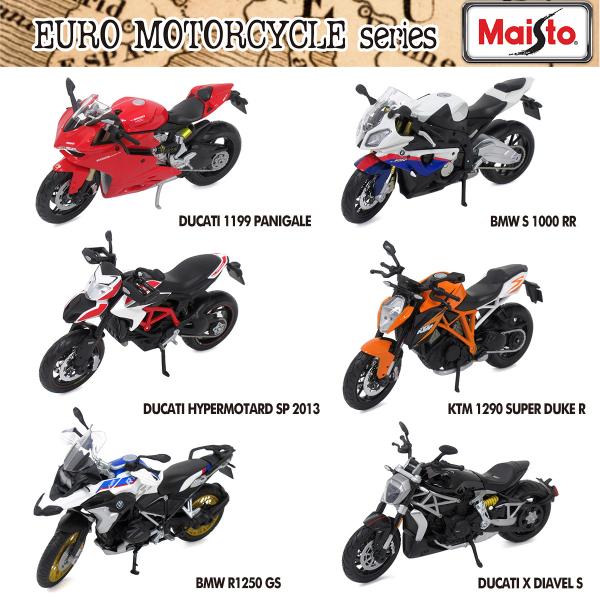 ●本体サイズ：6.5×9.0×16.5cm●パッケージサイズ：21.5×12.0×7.0cm●重量：1261g●パッケージタイプ：ウィンドウボックス入り●製品素材：ダイキャスト、プラスチック●生産地：中国欧州オートバイメーカーのモデル6車種...