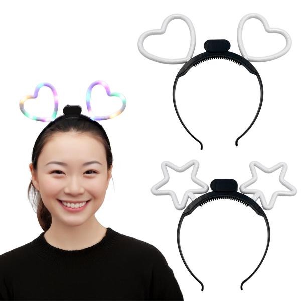 ●本体サイズ：ハート：22.5×20.0×1.5スター：20.5×19.0×1.5cm●パッケージサイズ：24.0×26.0cm●重量：90g●パッケージタイプ：ヘッダー付きPP袋●製品素材：PS●生産地：中国カラフルに光るかわいいカチュー...