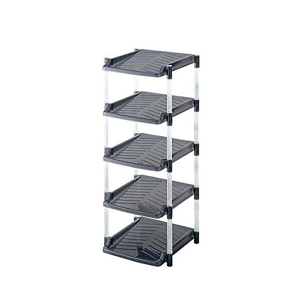 単品グレー/5 Tier/-・Size:5 TierStyle:単品・パッケージ個数:1・サイズ:30.5×29.7×76.7cm・本体重量:1.4kg・素材・材質:本体/PP、柱/PS・原産国:日本・カラー(色):グレー