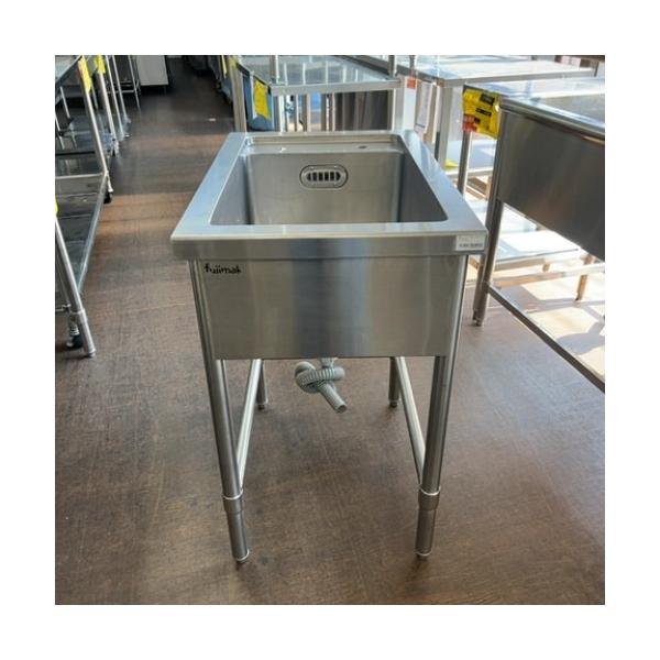 商品名：一槽シンク 三方枠 寸法：W500×D750×H830 メーカー：フジマック 付属品：写真の通り 保証期間：なし ランク：C 特記事項：-  販売店：テンポス三芳中古製パン機械専門店（埼玉県入間郡）からの配送です。
