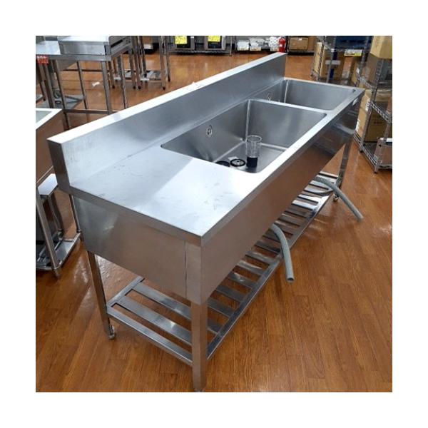 商品名：二槽シンク 台付き 寸法：W1800×D600×H800 保証期間：なし ランク：B 特記事項：-  販売店：テンポス新潟店（新潟県新潟市）からの配送です。