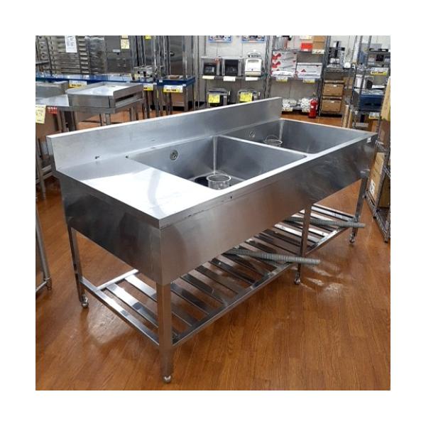 商品名：二槽シンク 台付き 寸法：W1800×D800×H800 保証期間：なし ランク：B 特記事項：-  販売店：テンポス新潟店（新潟県新潟市）からの配送です。