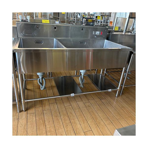 商品名：二槽シンク 寸法：W1500×D750×H800 保証期間：なし ランク：B 特記事項：キズ、汚れ、穴有り。  販売店：テンポス堺店（大阪府堺市）からの配送です。