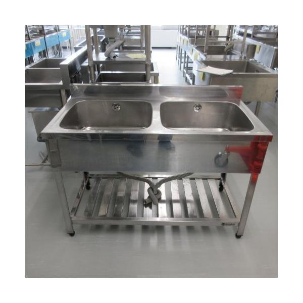 商品名：二槽シンク 寸法：W1200×D600×H800 メーカー：東製作所(アズマ) 付属品：写真の通り 説明書：なし 保証期間：なし ランク：B 特記事項：バックガード90  販売店：テンポステンポスTOC五反田（東京都品川区）からの配...