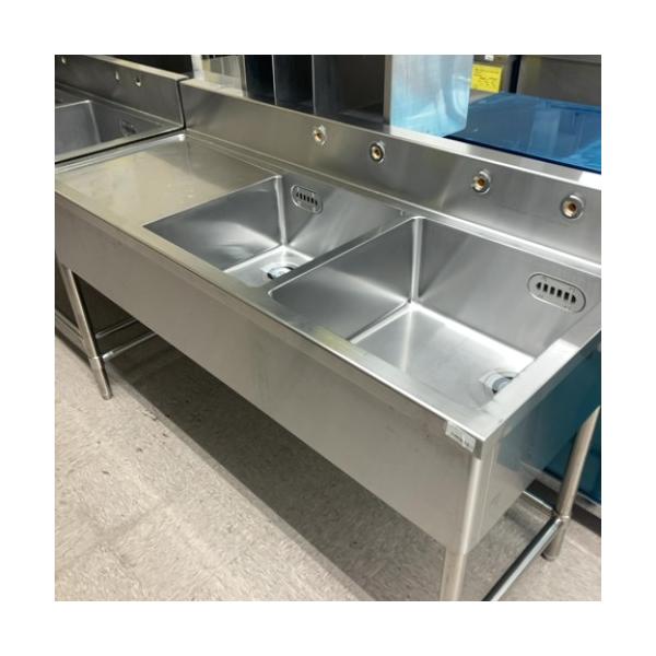 商品名：二槽シンク 台付き 寸法：W1500×D600×H800 保証期間：なし ランク：B 特記事項：-  販売店：テンポス野田店（千葉県野田市）からの配送です。