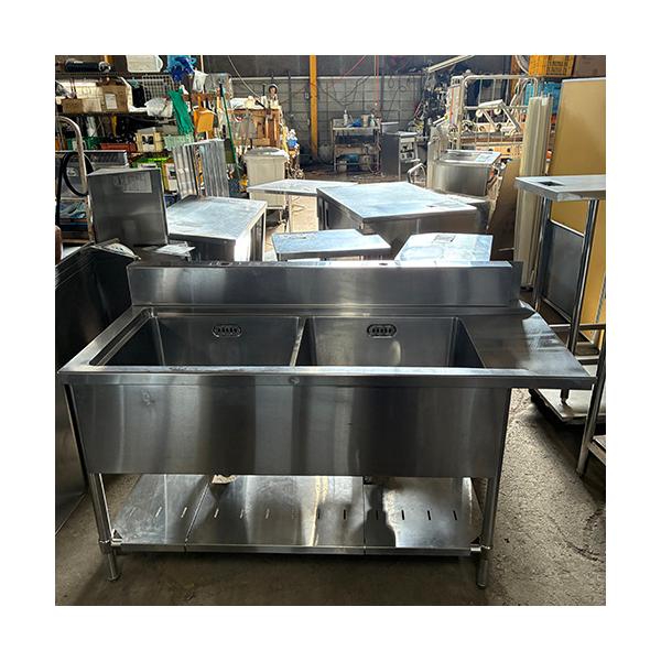 商品名：ソイルド二槽シンク 寸法：W1500×D650×H800 保証期間：なし ランク：B 特記事項：-  販売店：テンポス福岡店（福岡県糟屋郡）からの配送です。