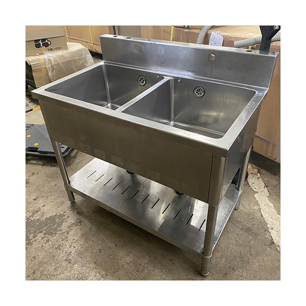 商品名：二槽シンク 寸法：W1000×D600×H850 保証期間：なし ランク：B 特記事項：キズ/汚れあり  販売店：テンポス郡山店（福島県郡山市）からの配送です。