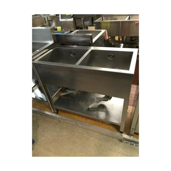 商品名：二槽シンク 寸法：W900×D450×H800 保証期間：なし ランク：A 特記事項：キズ汚れ有  販売店：テンポス松山店（愛媛県松山市）からの配送です。