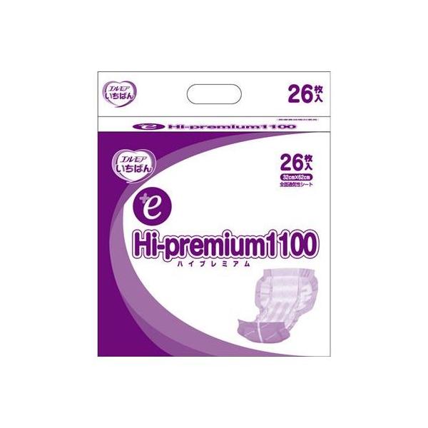 ・たっぷりスピード吸収、お肌さらさら快適。※ケース単位での販売です。サイズ/幅32×長さ62cm吸水量目安/約1100cc日常生活動作レベル/3_介助が必要商品名：エルモア いちばん+e ハイプレミアム1100/×4組メーカー：カミ商事(株...