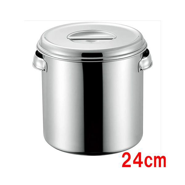 商品名：18-8 深型キッチンポット24cmメーカー型番：11024JANコード：4560127490390入り数：1サイズ：(本体内径×深さ)φ240×24(mm)、板厚0.7(mm)重量：約1550g容量：約11L