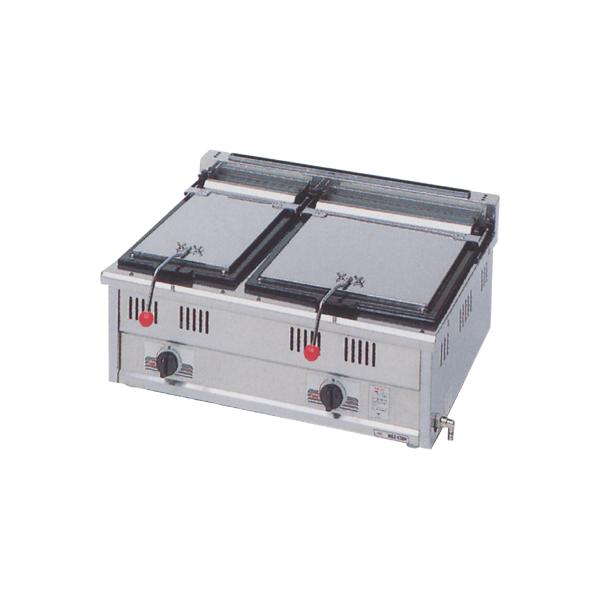 ■商品情報■ガス餃子焼器【マルゼン】スタンダードシリーズ2口鍋MGZ-076WW750×D600×H270mm【送料無料】【業務用】【新品】