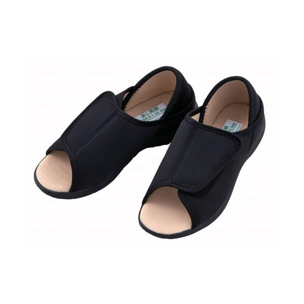 商品名：あし笑顔かかとが踏めるルームシューズオープントゥタイ/ブラック/Sメーカー：神戸生絲メーカー品番：921282-780-S外形寸法：幅210×奥行290×高さ115(mm)お届け数：1特長：素材○表:合成繊維○:底:合成底(EVA、...