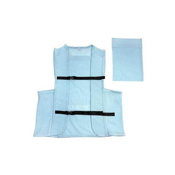 商品名：クールベスト 冷却ベスト 結露対策用ポーチ付き 暑さ対策 ひんやり(専用保冷剤 別売)メーカー：サーヴォメーカー品番：CV2026-K1お届け数：1JANコード：4582766160953サイズ：F色：アイスブルー仕様：●保冷剤結露...