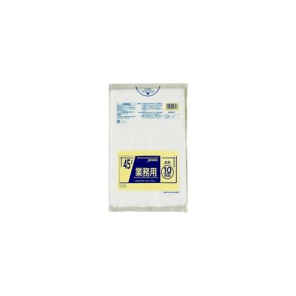 商品名：業務用　ポリ袋　ゴミ袋　45Lサイズ 材質：LLDPE(直鎖状低密度ポリエチレン。柔らかく、良く伸びるのが特徴です) 厚み：0.035mm／サイズ(ヨコ×タテ)：650×800mm入数：10枚×50冊(500枚)色：透明