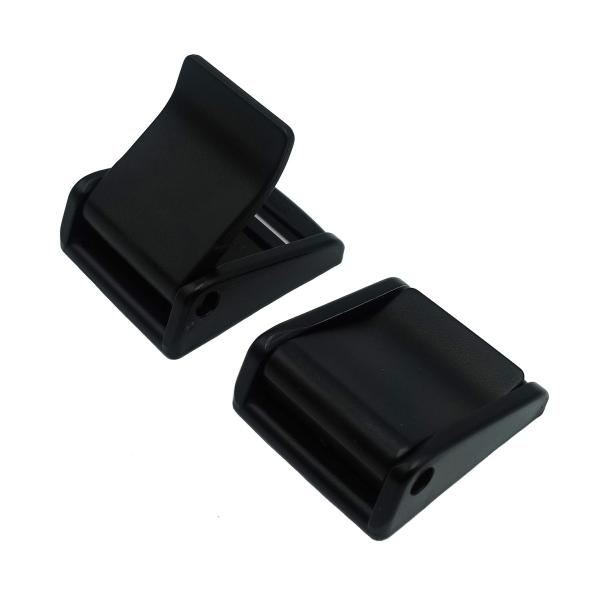 テープやベルトなどを通して、物を固定したりするときに使う樹脂製のカムバックルです。レバー操作で簡単に固定、解放ができます。テープ幅２５mm、テープ厚み１.２mm〜１.５mmを推奨しています。１０ケ袋サイズ：高さ：１３.５ｍｍ　全長：４０ｍｍ...