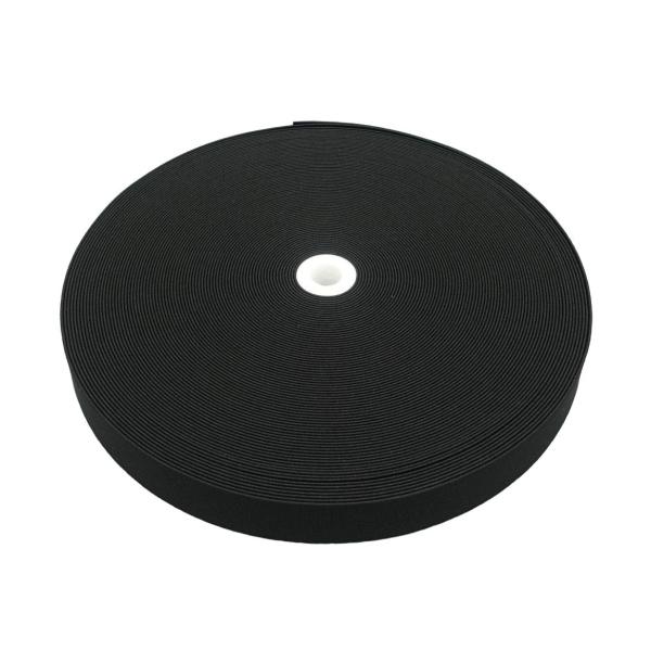 一般的な織ゴム（平ゴムベルト）です。平織りのゴムで、通常、スポーツウェアやカジュアルウェアのウエスト等に使用されます。保存状態や特性により縮むことがあります。サイズ：幅：２５ｍｍ　長さ：３０ｍ素材・材質：糸：ポリエステル　ゴム：天然ゴムカラ...