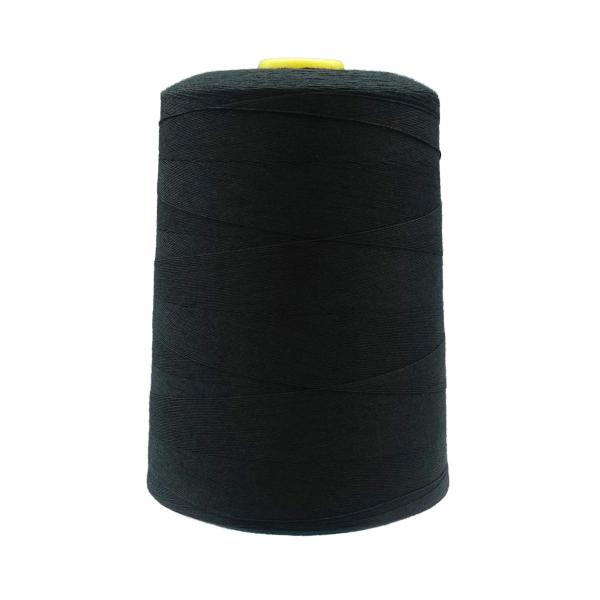 ポリエステルをワタ状に加工し、紡績したものがポリエステルスパン糸です。<br />高強力と適度な伸度が特長で、最も広い分野の縫製に使用されています。ロット数：１本サイズ：５０００ｍ素材・材質：ポリエステルカラー：黒サイズはあくま...