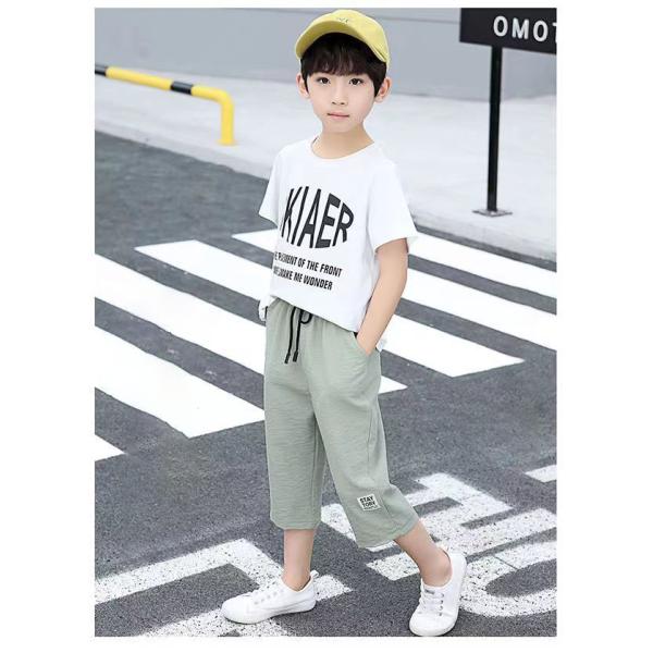 商品名:イージーパンツ ジュニア服 クロップドパンツ サルエルパンツ 七分丈 ゆったり 子供 女児 ワイドパンツ 男児 綿麻 薄手 パンツ ウエストゴム 男女兼用 夏 キッズ サマーパンツ ユニセックス 110 120 130 140 15...