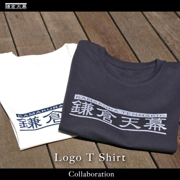 Tシャツ 鎌倉天幕 半袖 メンズ レディース 白 オフホワイトネイビー コットン 厚手 日本製 天竺編 ロゴ 2色 Sサイズ Mサイズ Lサイズ XLサイズ ビンテージ