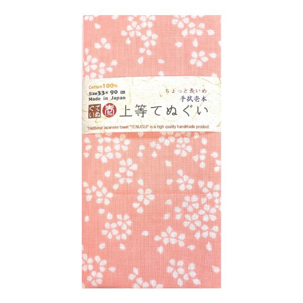 【日本手拭い さくらちらし柄】日本製寸法：約33cm×約90cm生地：綿100％（文・総理）吸水性・耐久性に優れており、洗うほどに風合いが増します。※端は昔ながらの切りっぱなしとなっています。使い始めはほつれてきますが、ある程度ほつれると止...