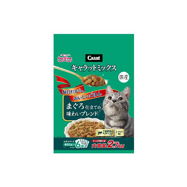 猫ちゃんの元気と長生きを願って毎日の食事を考えた、全ての猫ちゃんに喜んでもらえるミックスタイプのキャットフード独自の研究・改良の結果、とびっきりのおいしさを実現。●まぐろ味をベースにねこちゃんの大好きな味をミックス●β‐グルカン、グルコサミ...