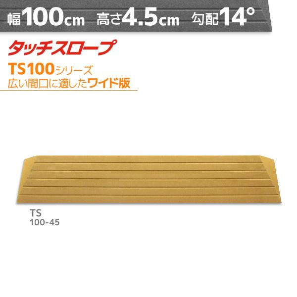シンエイテクノ■タッチスロープ TS100-45■■仕様■ [高さ]　　4.5cm [奥行]　　17.5cm [有効幅]　85cm [勾配]　　14度 [溝  ]    5本 [幅  ]    100cm[ 簡単設置 かんたん バリアフリー...
